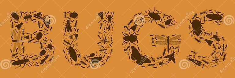 BUGS text stock vector. Illustration of sign, dragonfly - 8075932