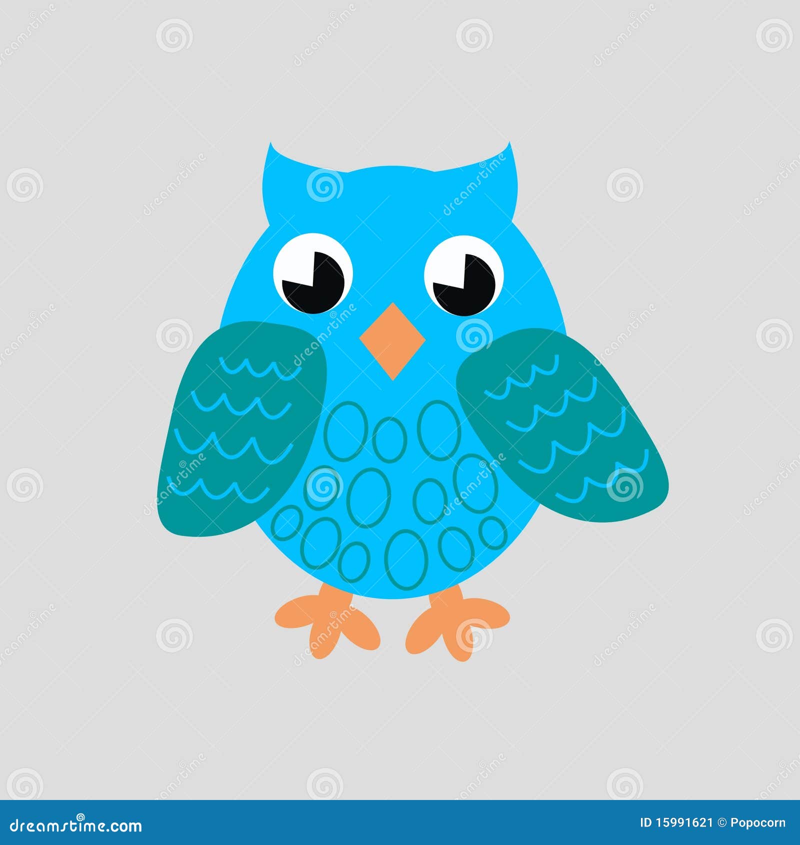 Buho azul ilustración del vector. Ilustración de ojos - 15991621