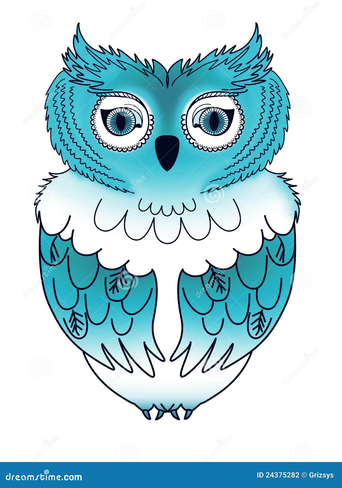 Buho azul stock de ilustración. Ilustración de travieso - 24375282