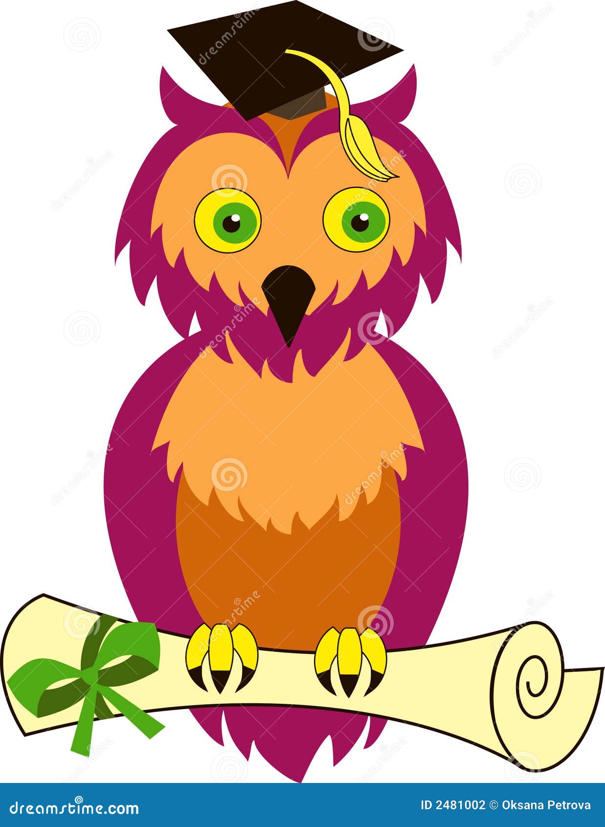 Buho de la graduación ilustración del vector. Ilustración de lindo ...