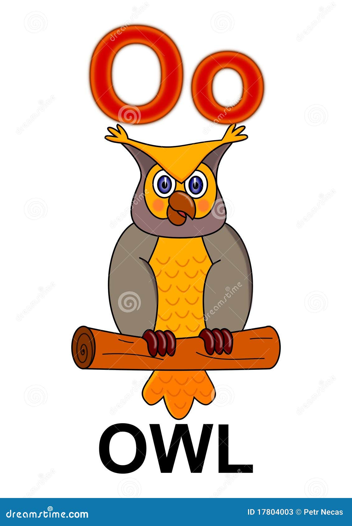 Buho de la letra O stock de ilustración. Ilustración de obediente ...