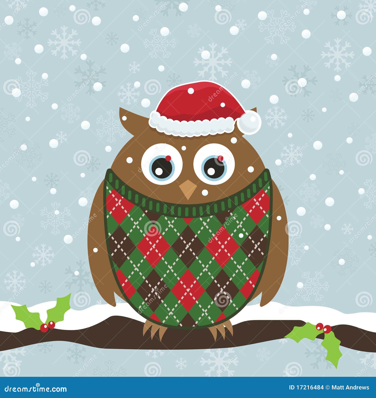 Buho de la Navidad ilustración del vector. Ilustración de perca - 17216484