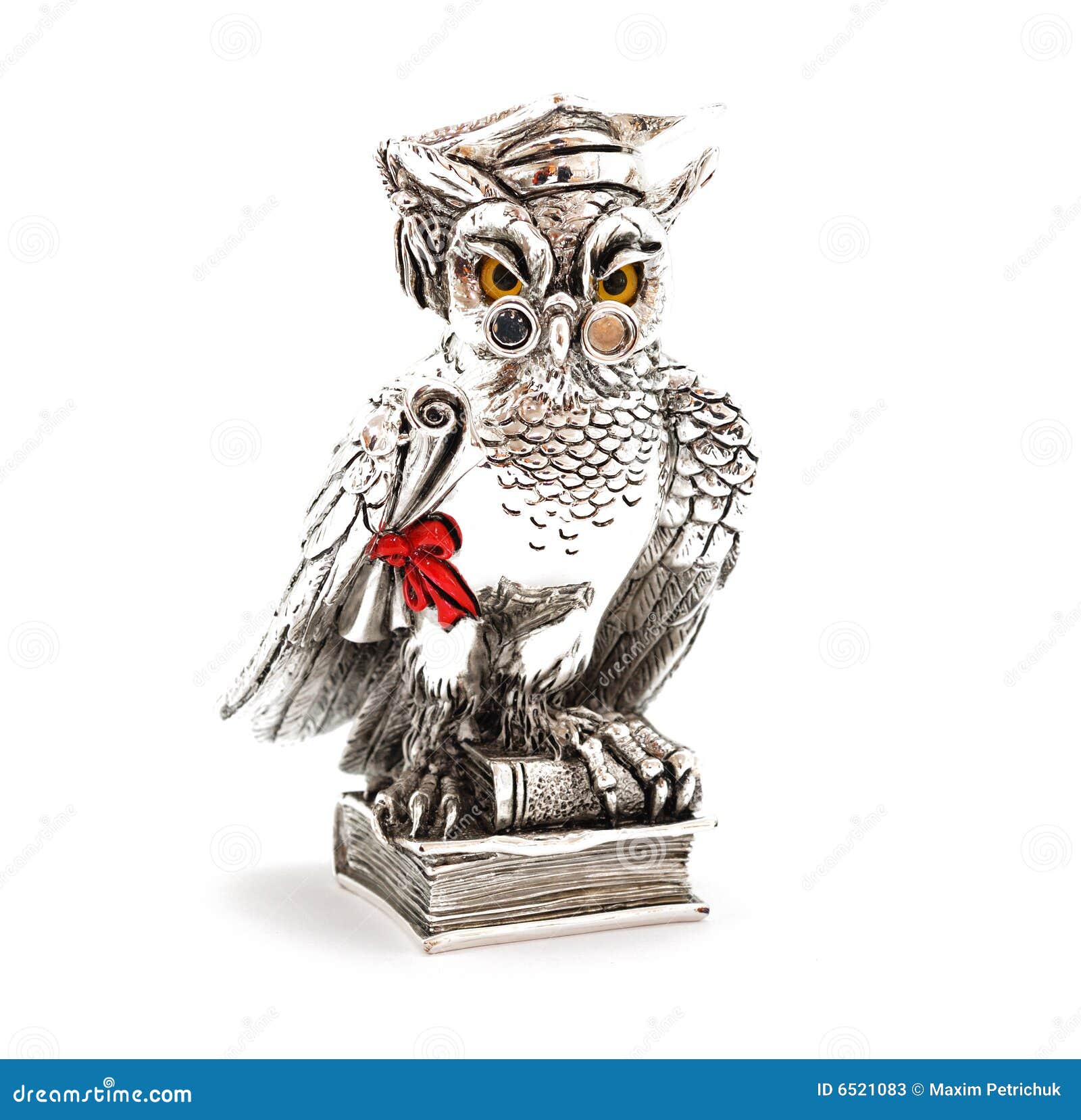 Buho De Plata De La Sabiduría De La Figurilla Imagen de archivo ...