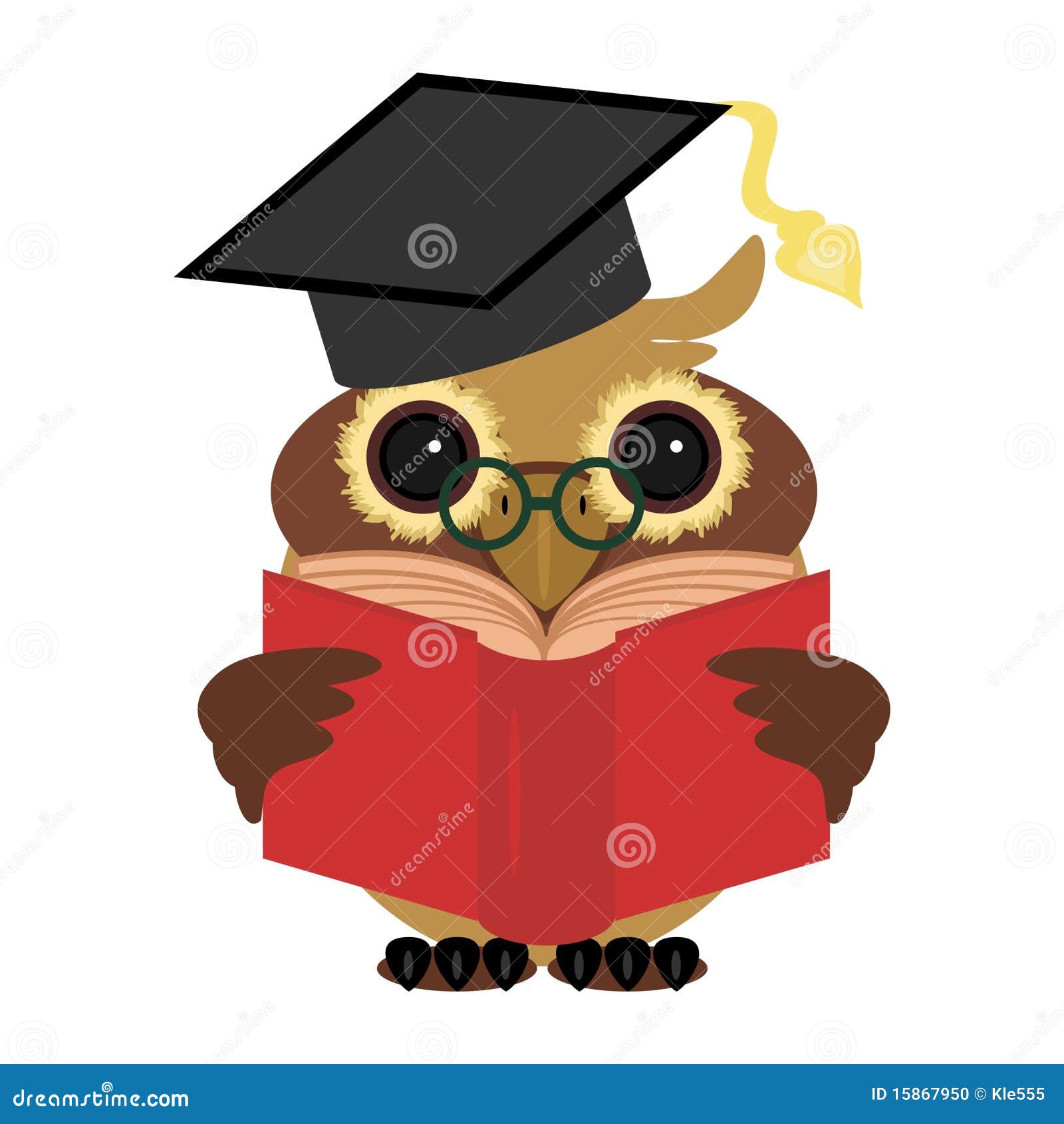 Buho listo con el libro ilustración del vector. Ilustración de listo ...