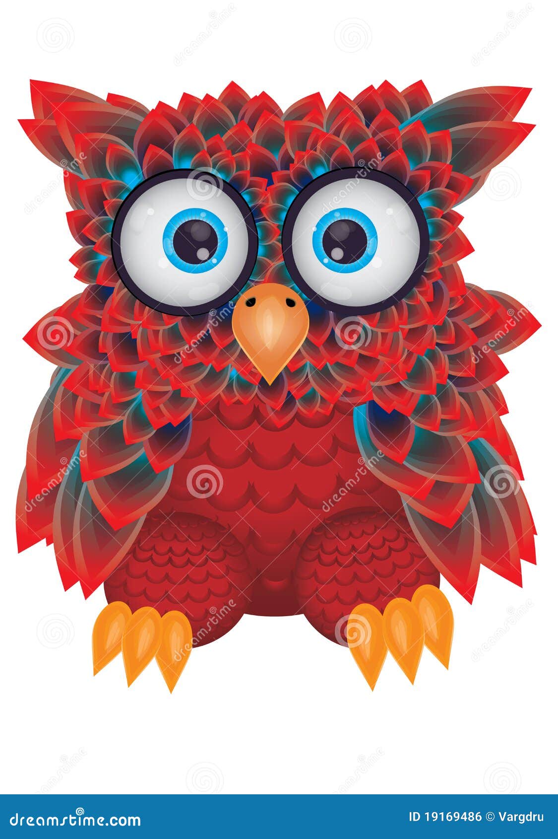 Buho rojo stock de ilustración. Ilustración de noche - 19169486