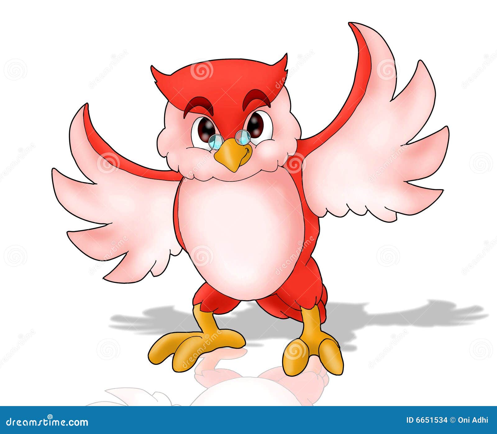 Buho rojo que lo agita ala stock de ilustración. Ilustración de onda ...