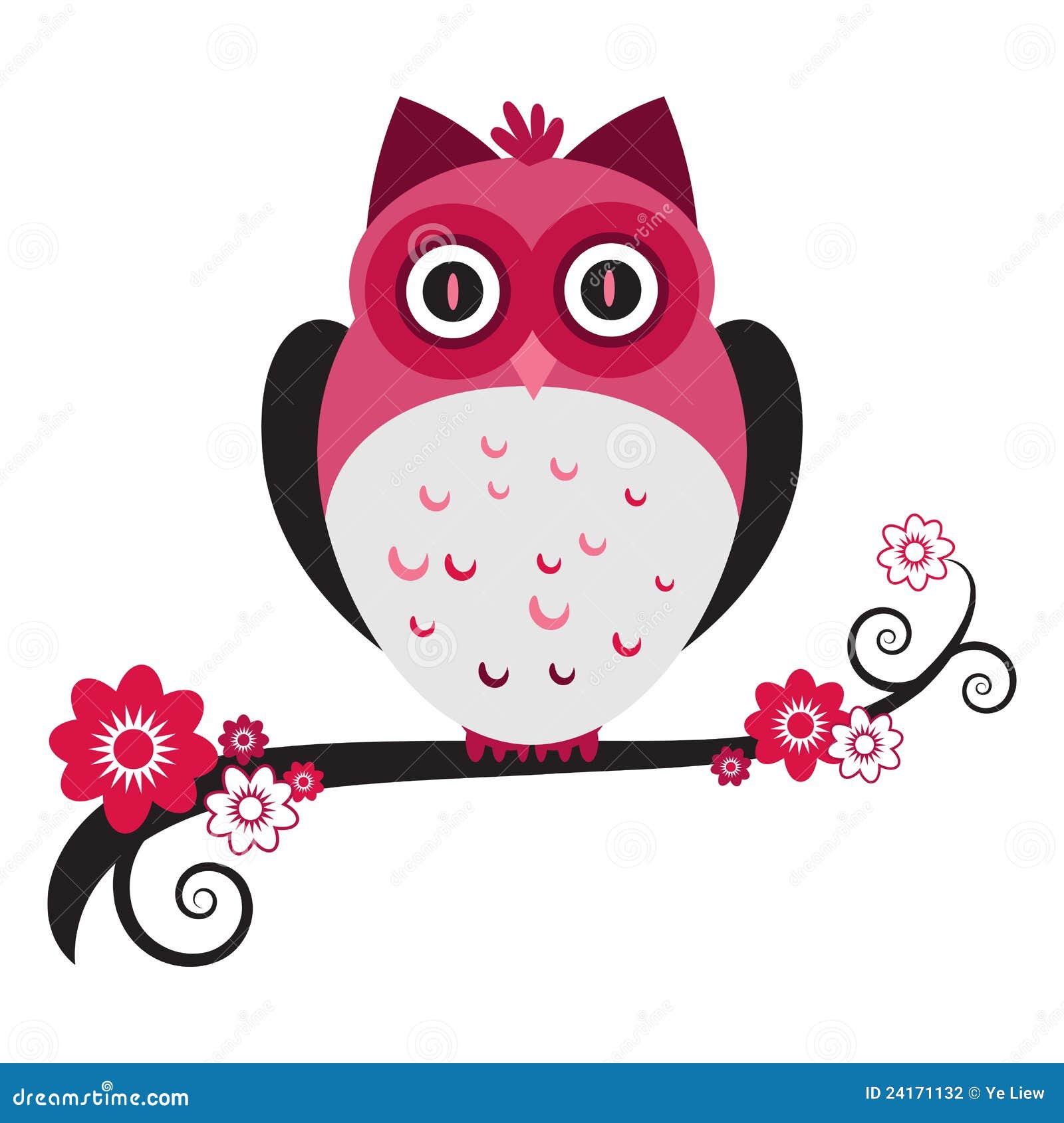 Buho rosado ilustración del vector. Ilustración de rosa - 24171132