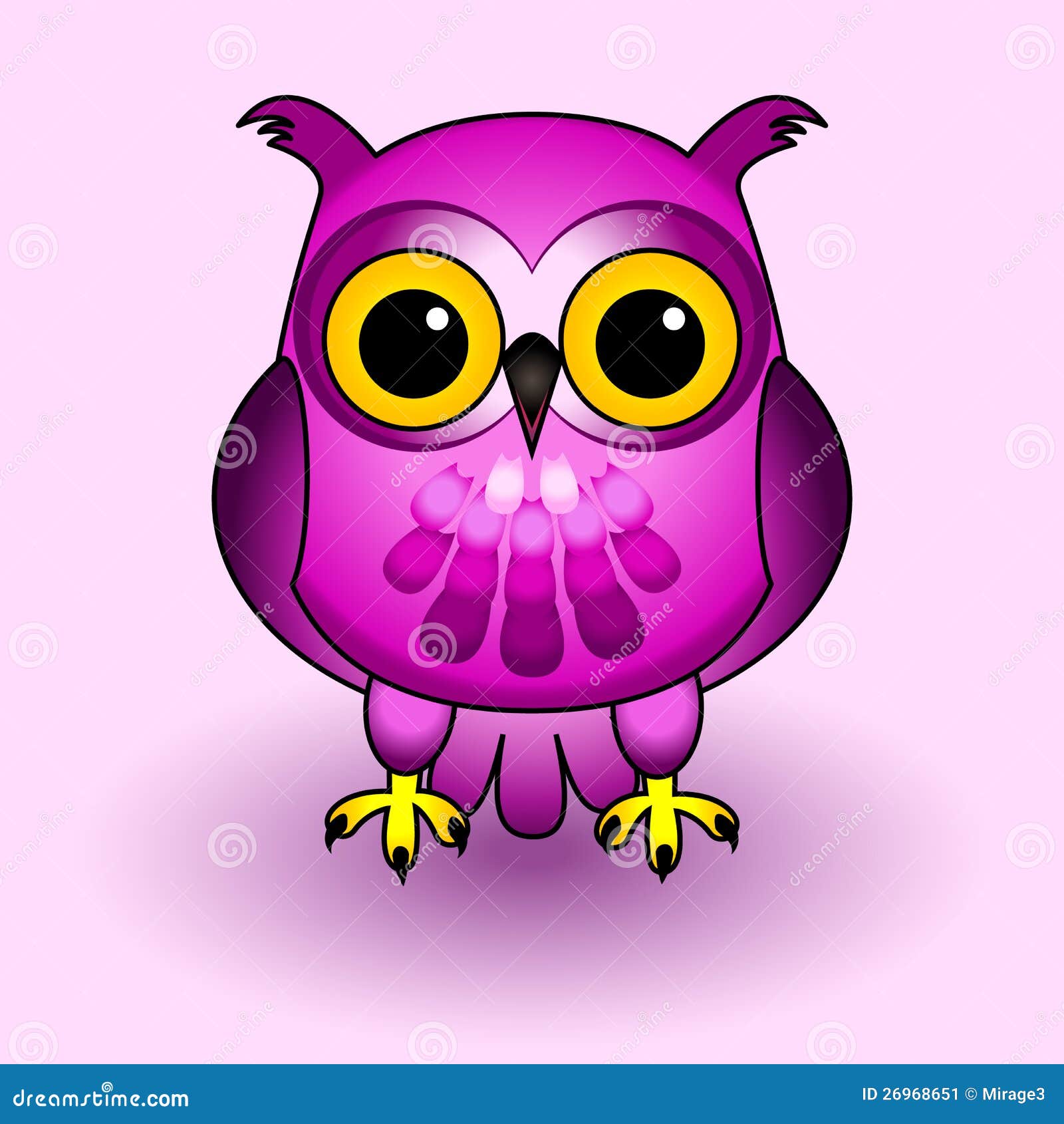 Buho rosado ilustración del vector. Ilustración de animal - 26968651