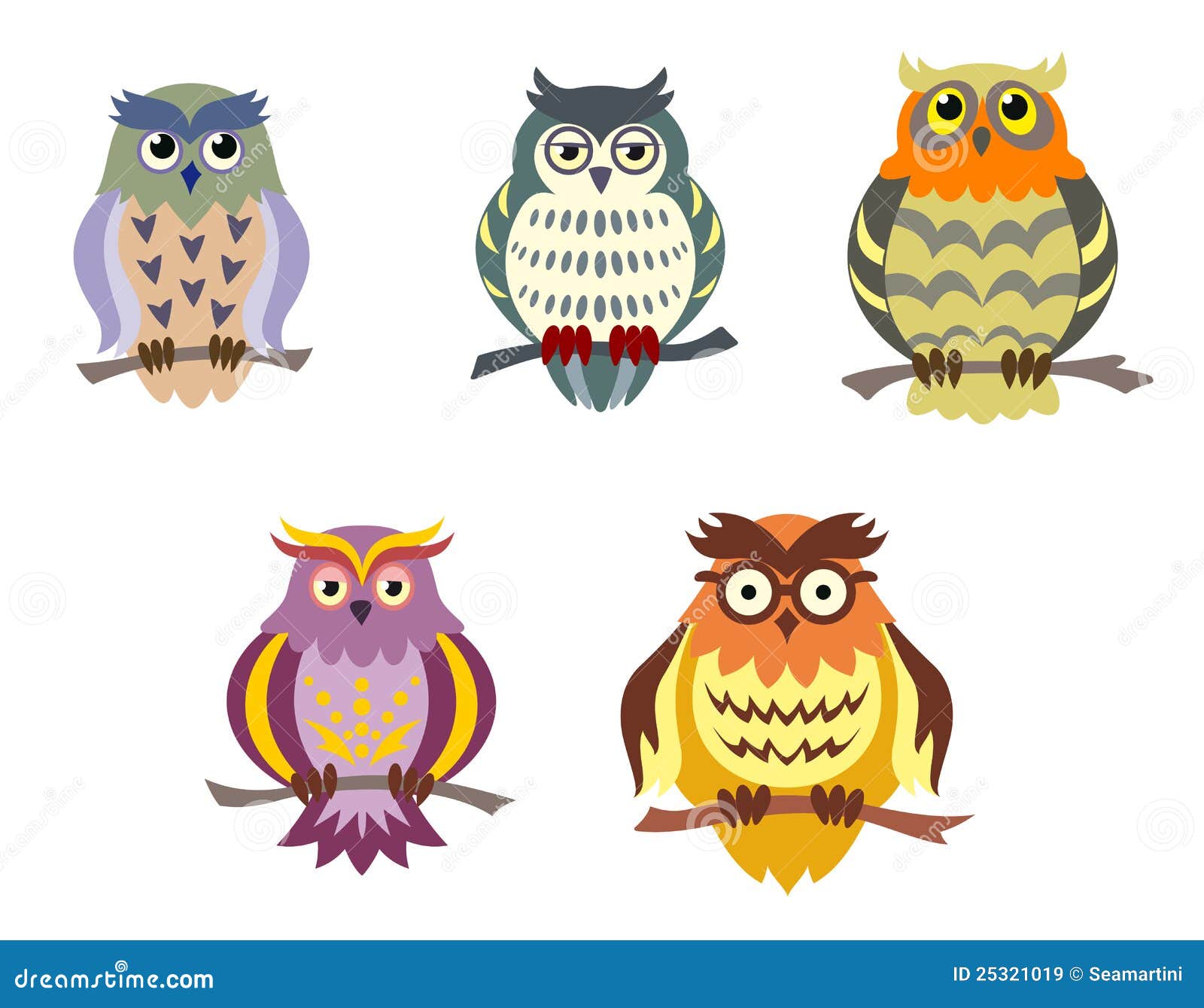 Buhos De La Historieta Del Color Ilustración del Vector - Ilustración ...