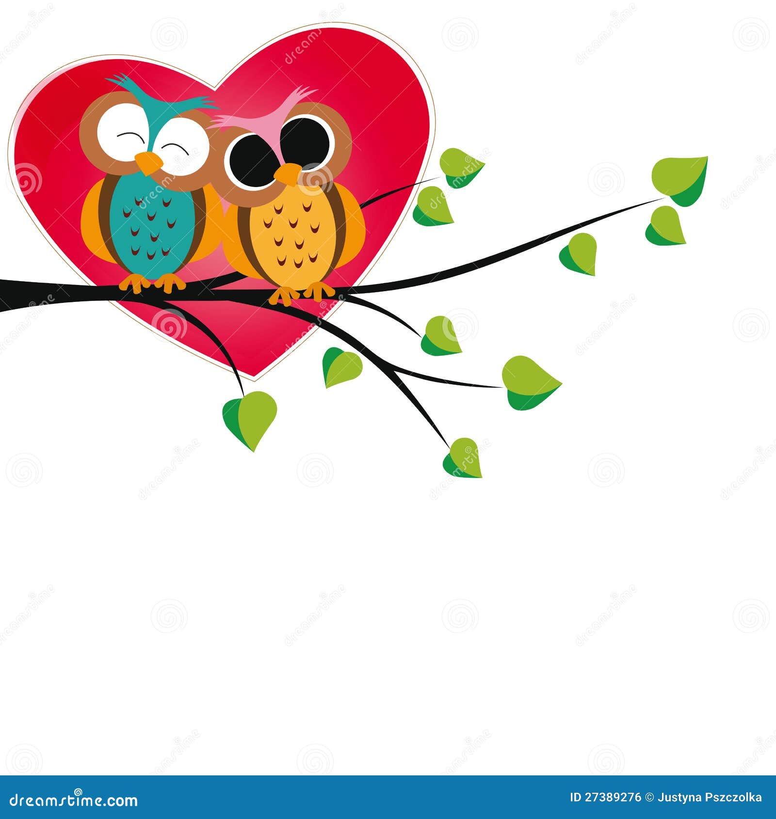 Buhos y corazones ilustración del vector. Ilustración de infantil ...