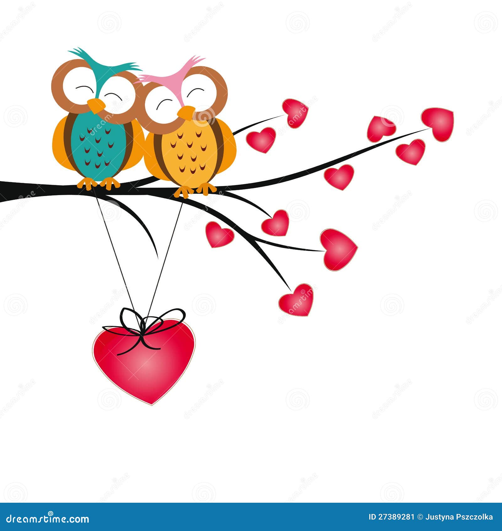 Buhos y corazones ilustración del vector. Ilustración de infantil ...