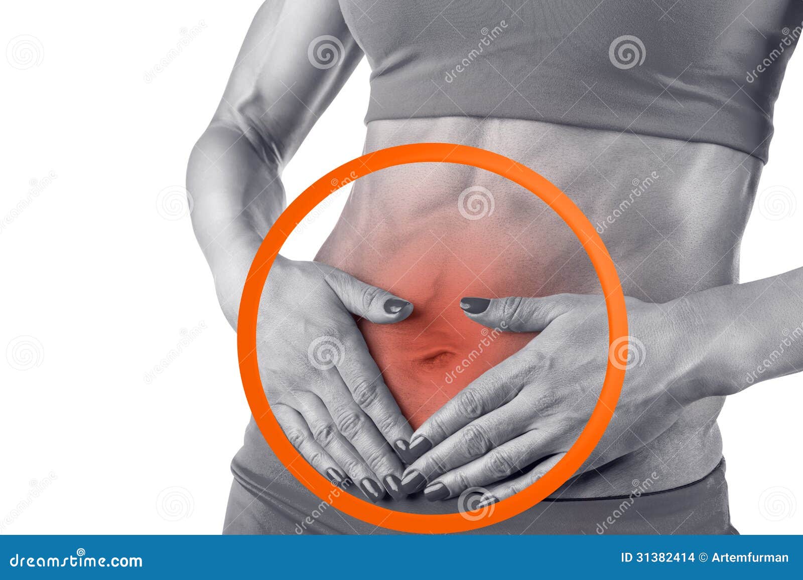Buikpijn stock foto. Image of zieken, handen, huid, deel - 31382414