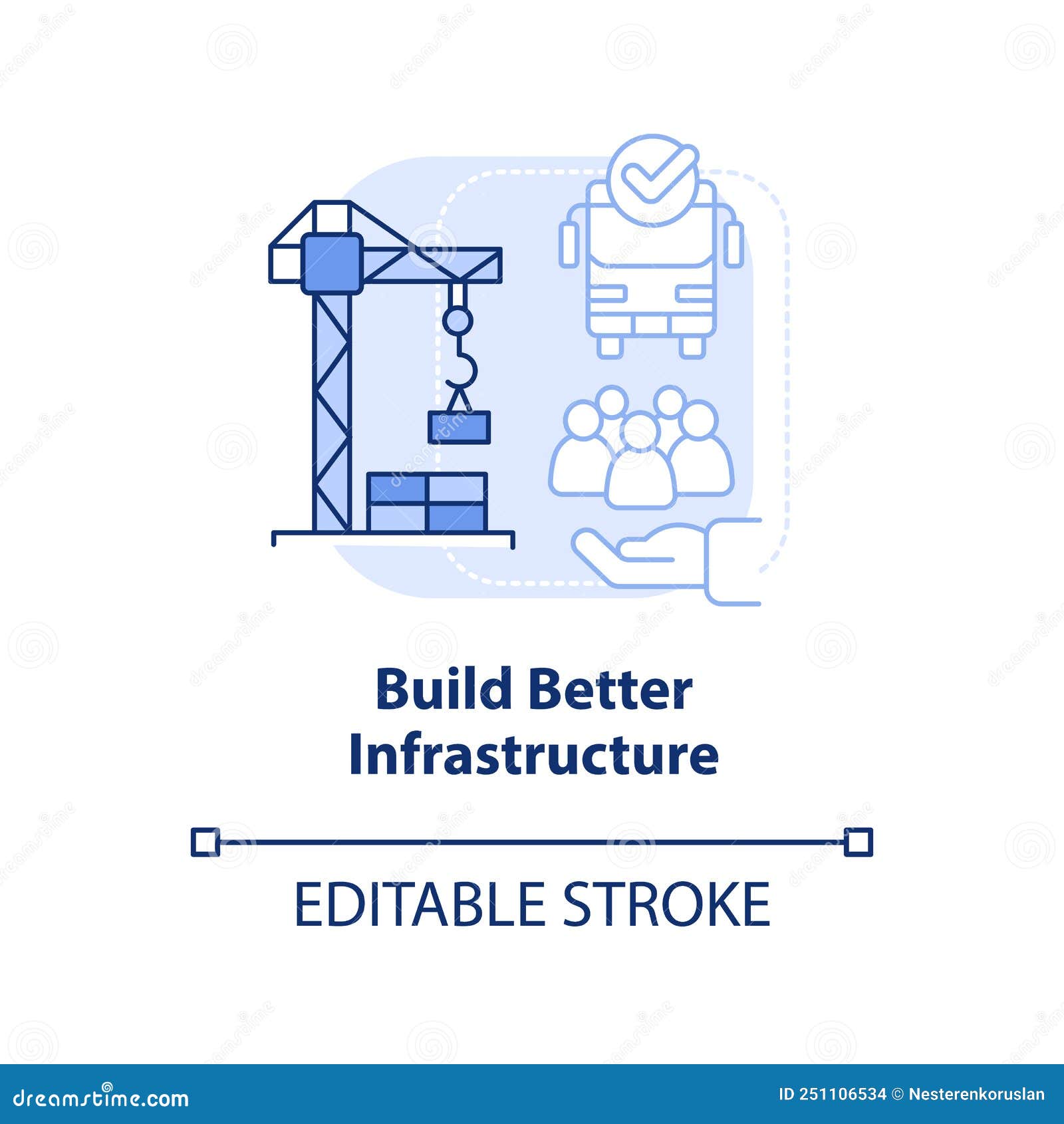 Build Better Infrastructure Light Blue Concept Icon Stock Vector ...