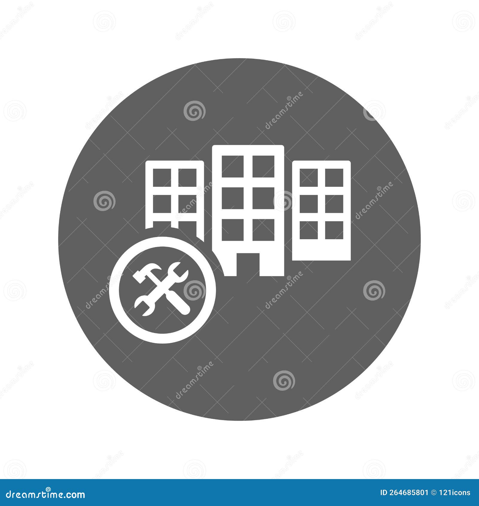 Build, Building Icon. Gray Vector Graphics Stock Illustration ...