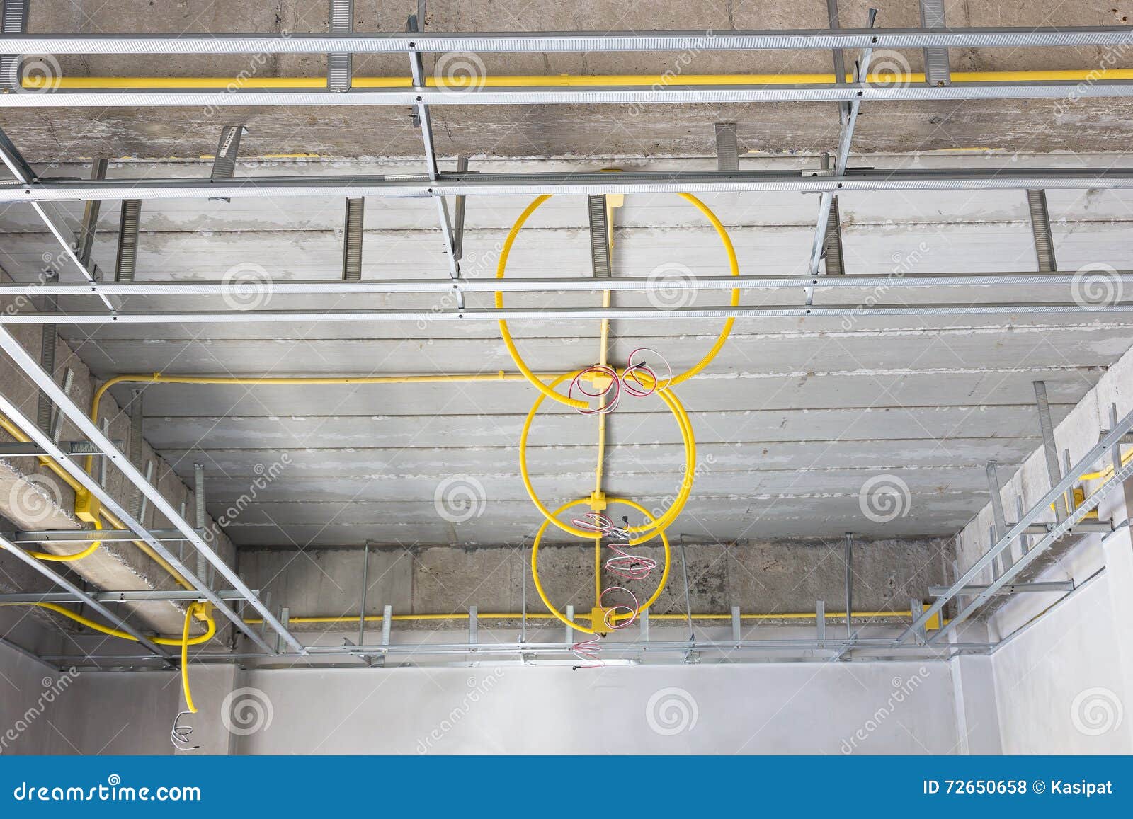 Build ceiling structure stock photo. Image of installation - 72650658