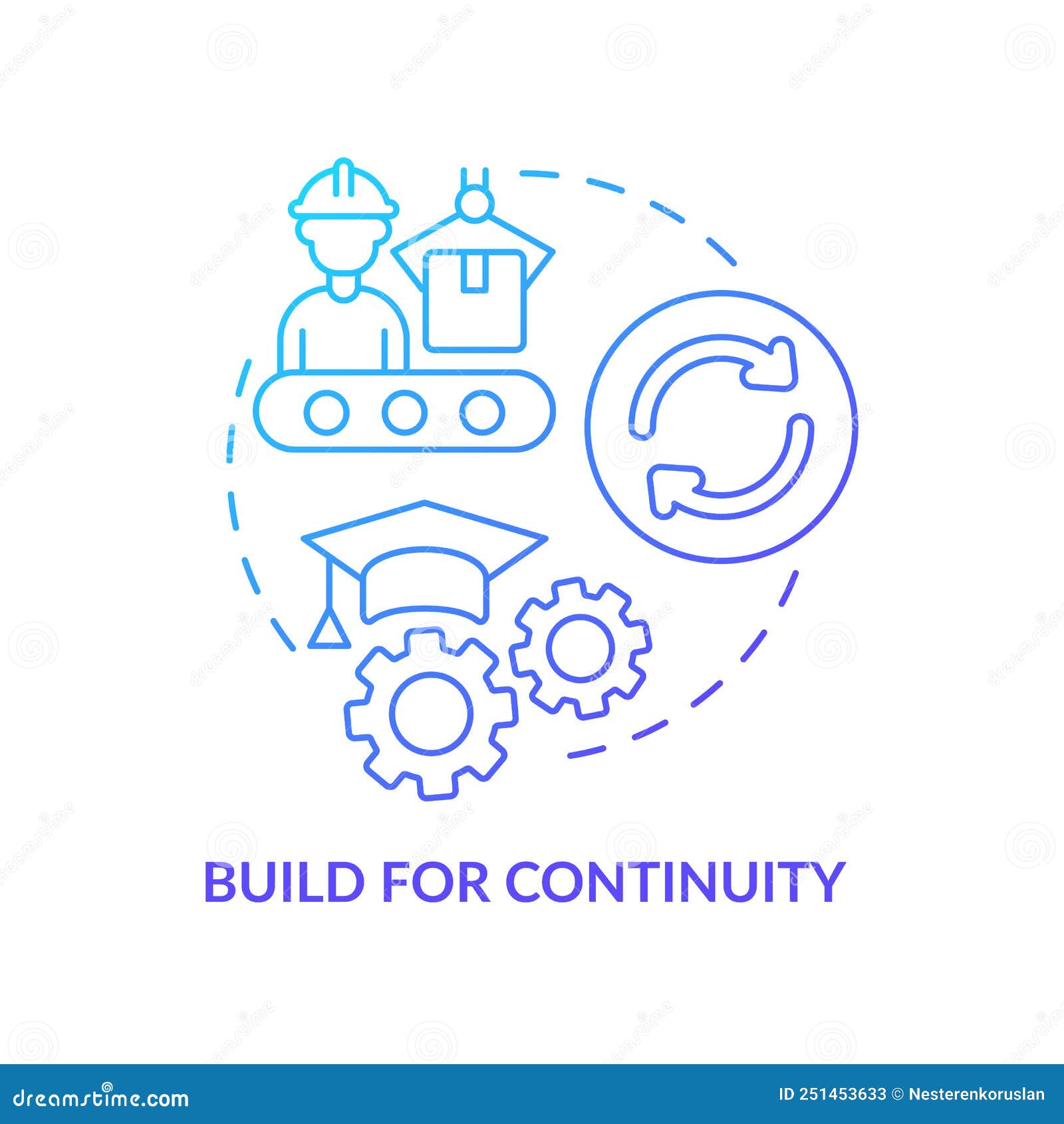 Build for Continuity Blue Gradient Concept Icon Stock Vector ...