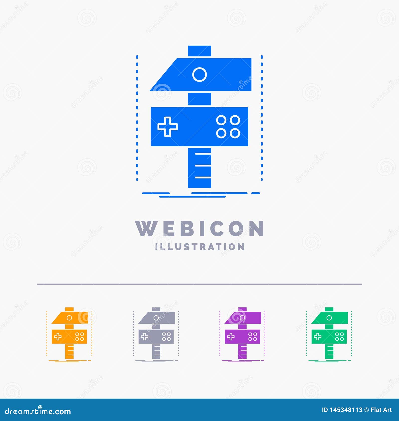 Build, Craft, Develop, Developer, Game 5 Color Glyph Web Icon Template ...