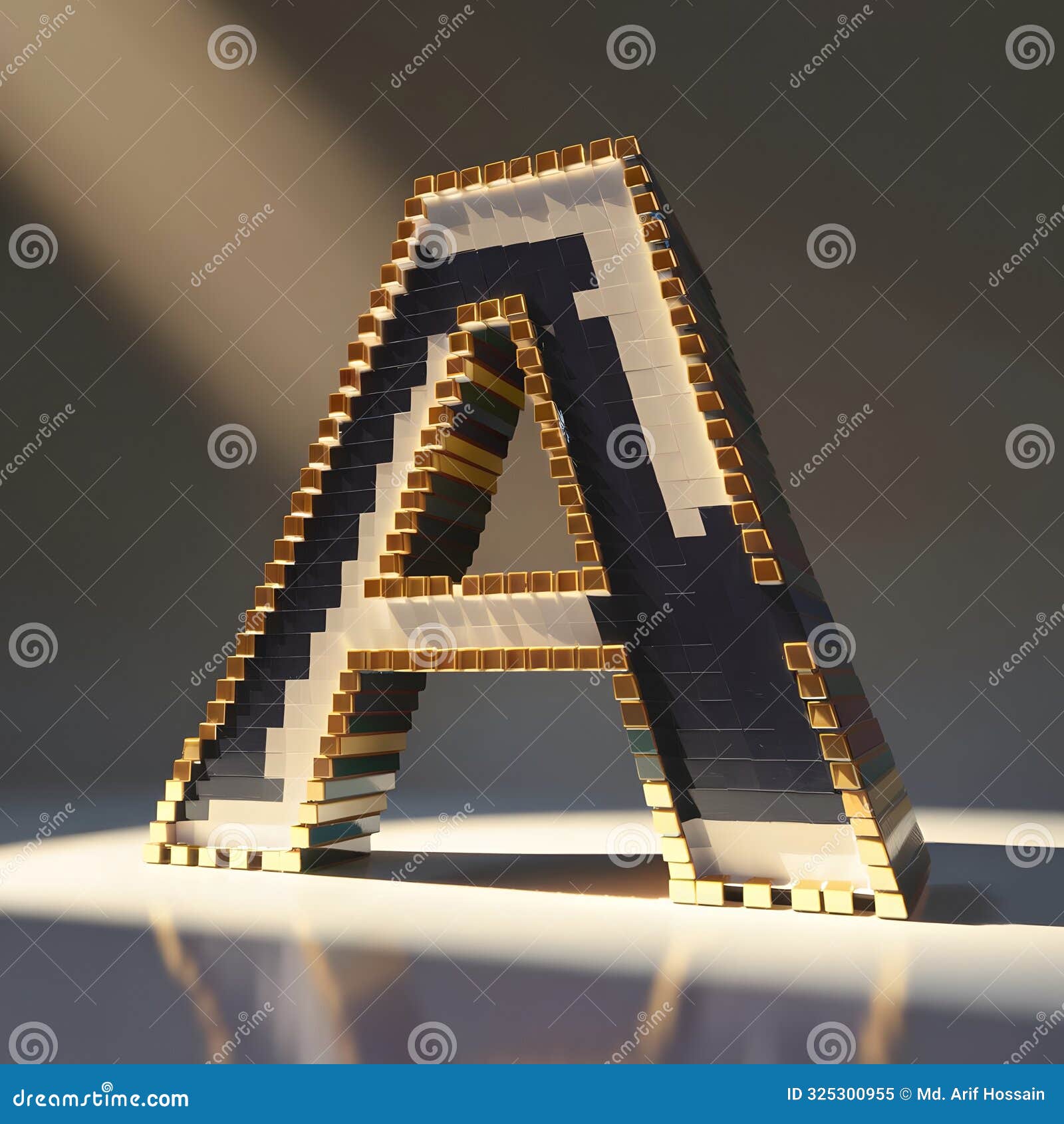 3D Render Letter a with a Pixelated Design Ai Generated Image Stock ...