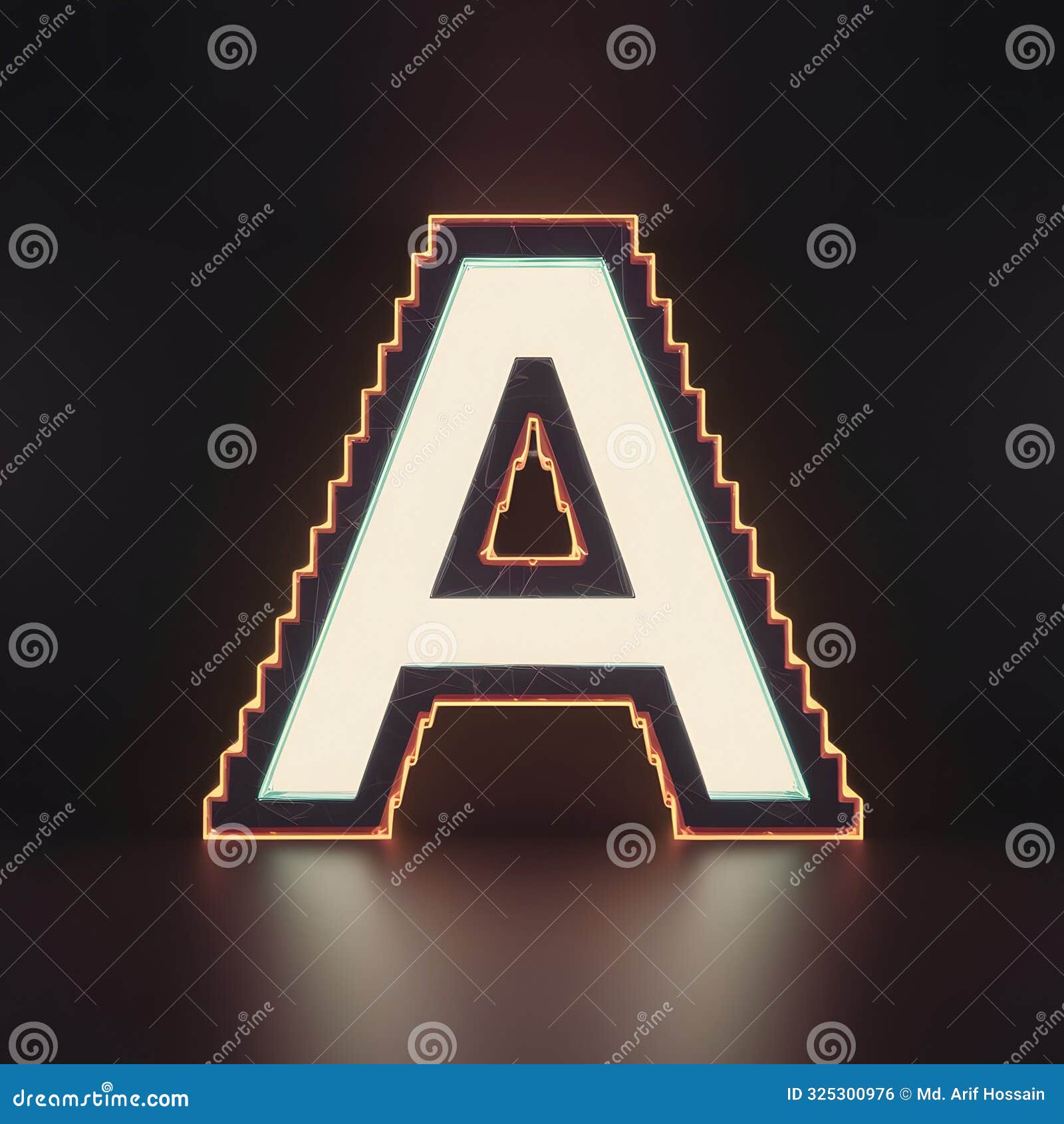 3D Render Letter a with a Pixelated Design Ai Generated Image Stock ...