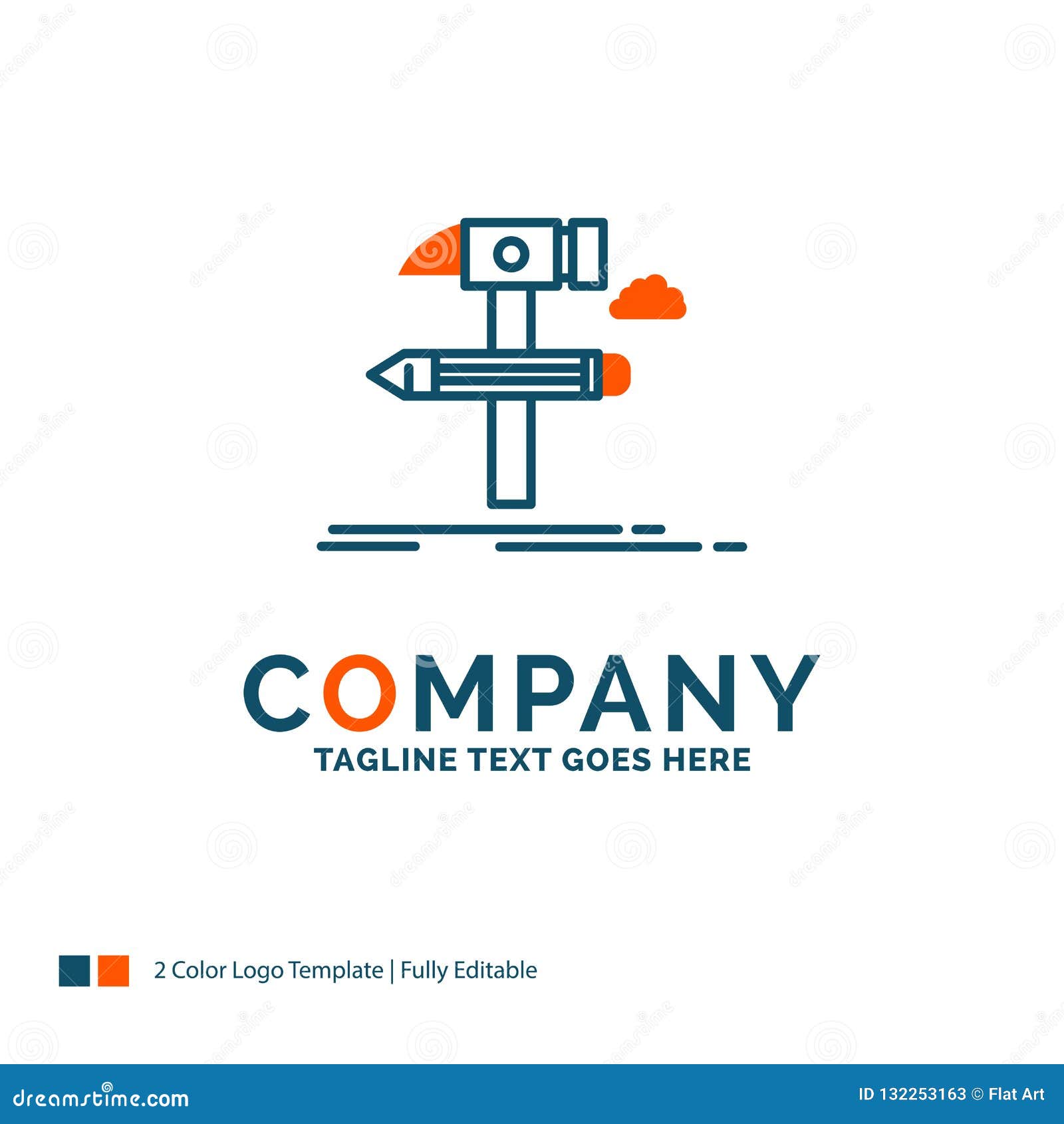 Build, Design, Develop, Tool, Tools Logo Design. Blue and Orange Stock ...