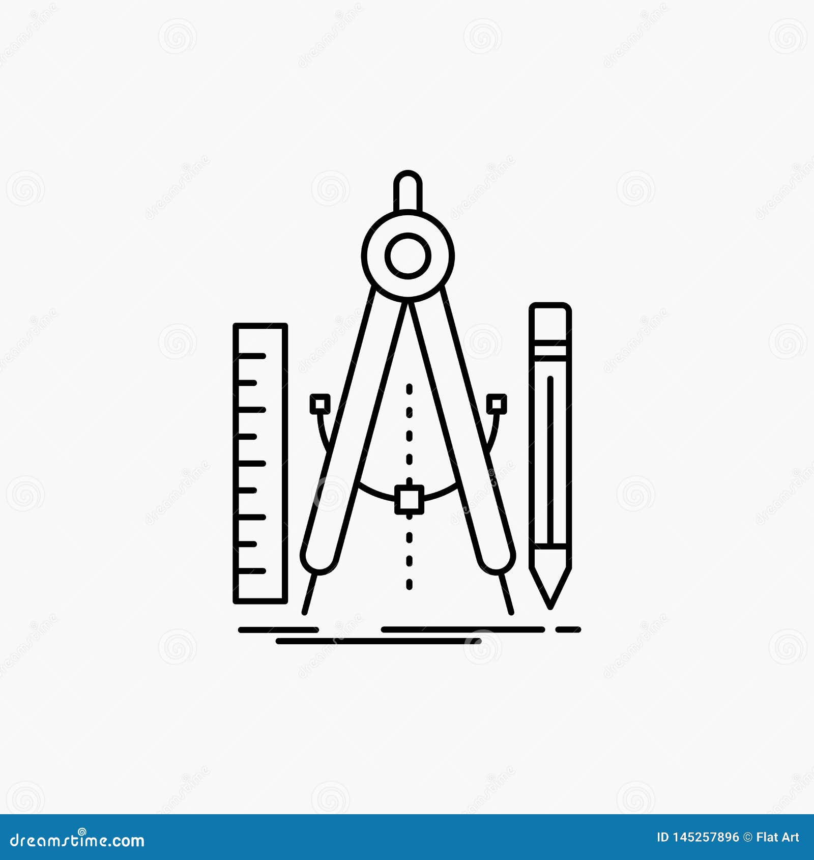 Build, Design, Geometry, Math, Tool Line Icon. Vector Isolated ...