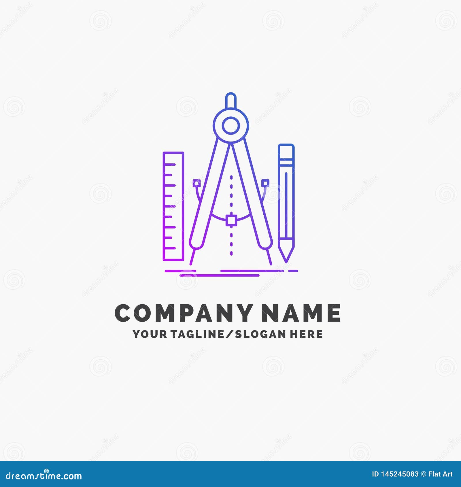 Build, Design, Geometry, Math, Tool Purple Business Logo Template ...