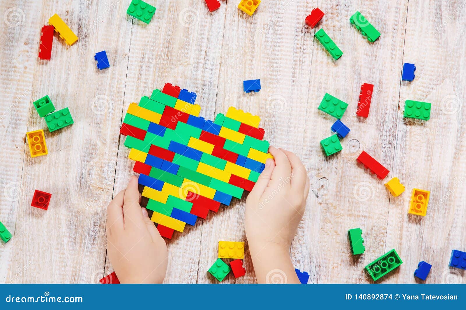 Build a Designer Lego Heart. Selective Background Stock Photo - Image ...