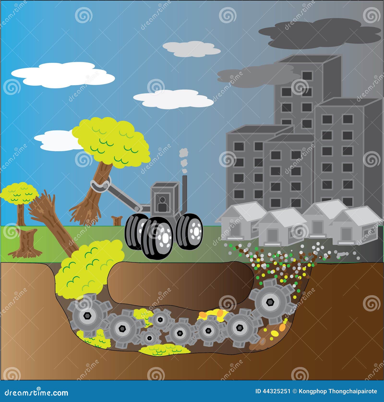Build and destroy stock illustration. Illustration of building - 44325251