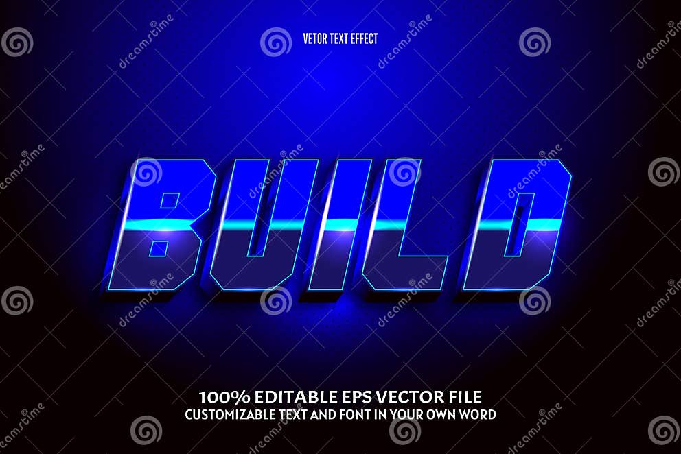 Build Editable Text Effect 3 Dimension Emboss Modern Style Blue Color ...