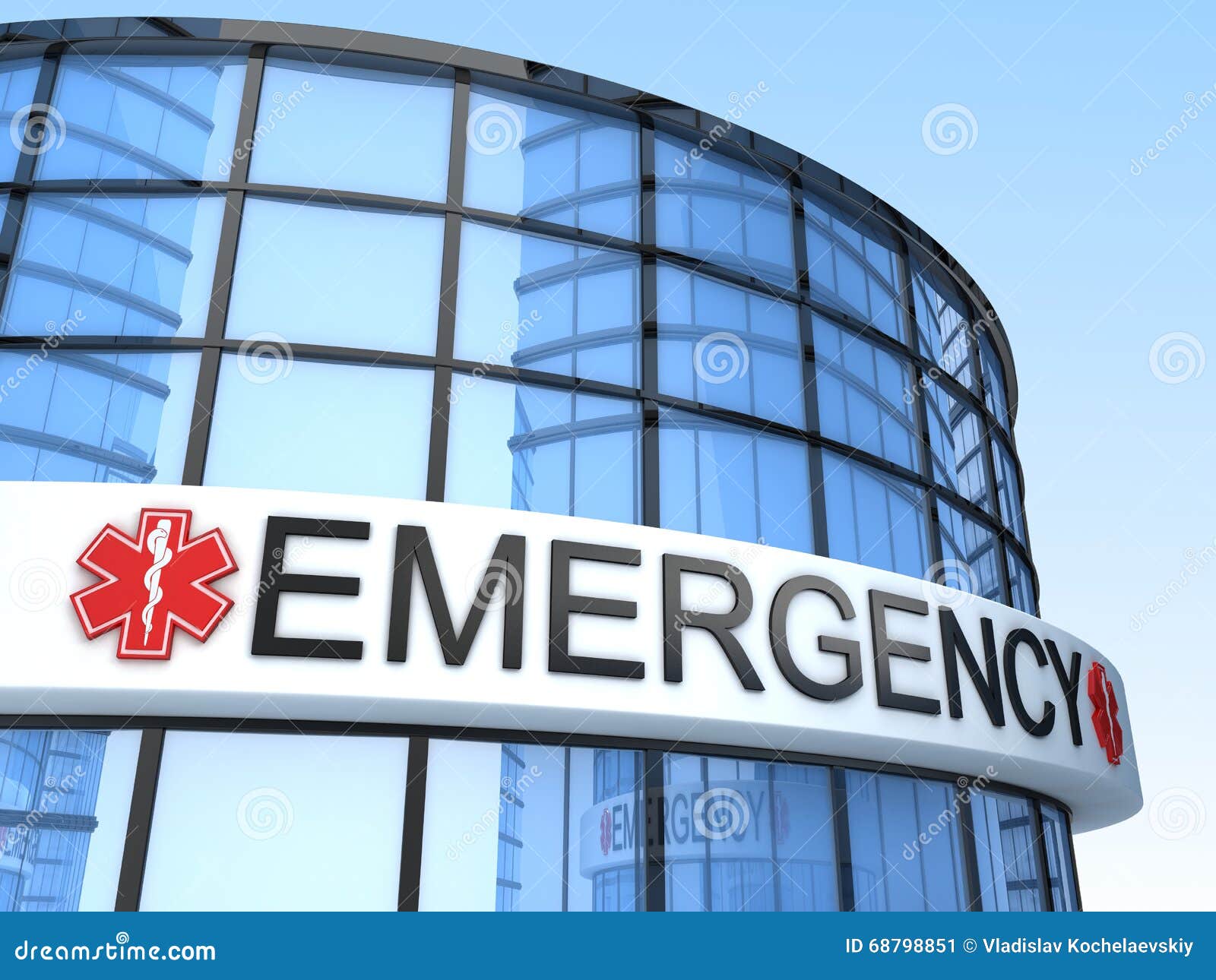 Build Emergency 3d stock illustration. Illustration of building - 68798851
