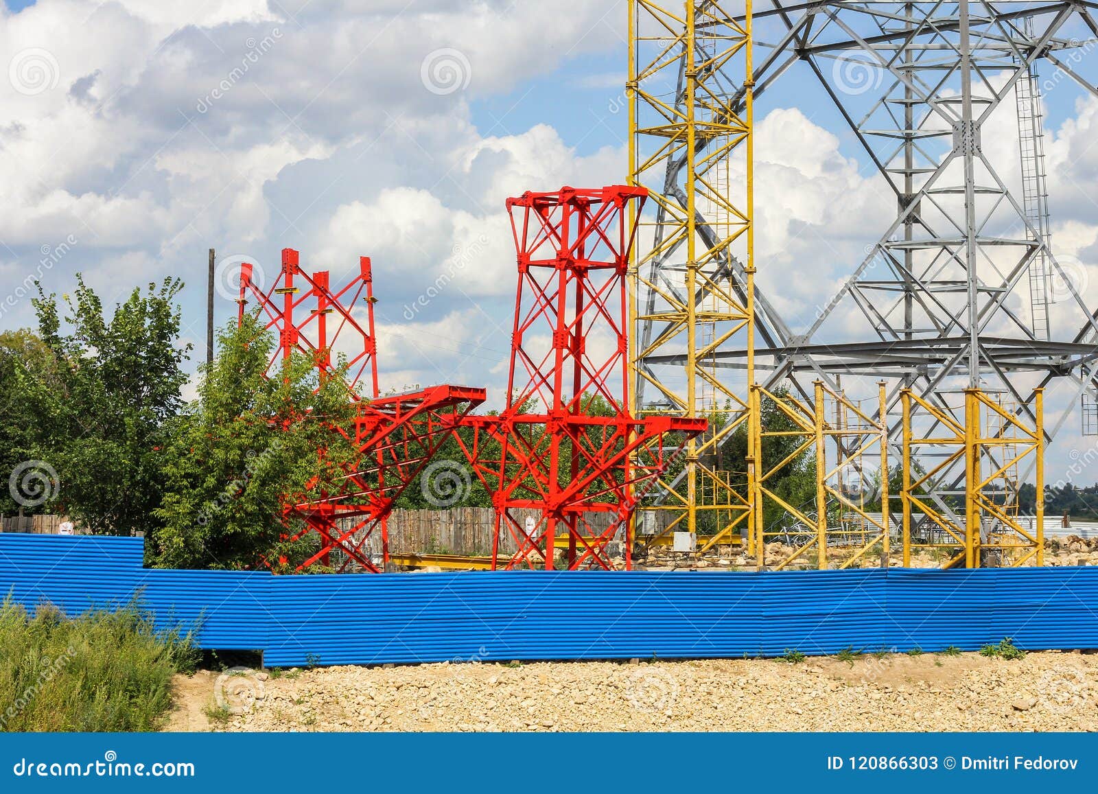 Build a High Electrical Support for Wires Stock Image - Image of ...