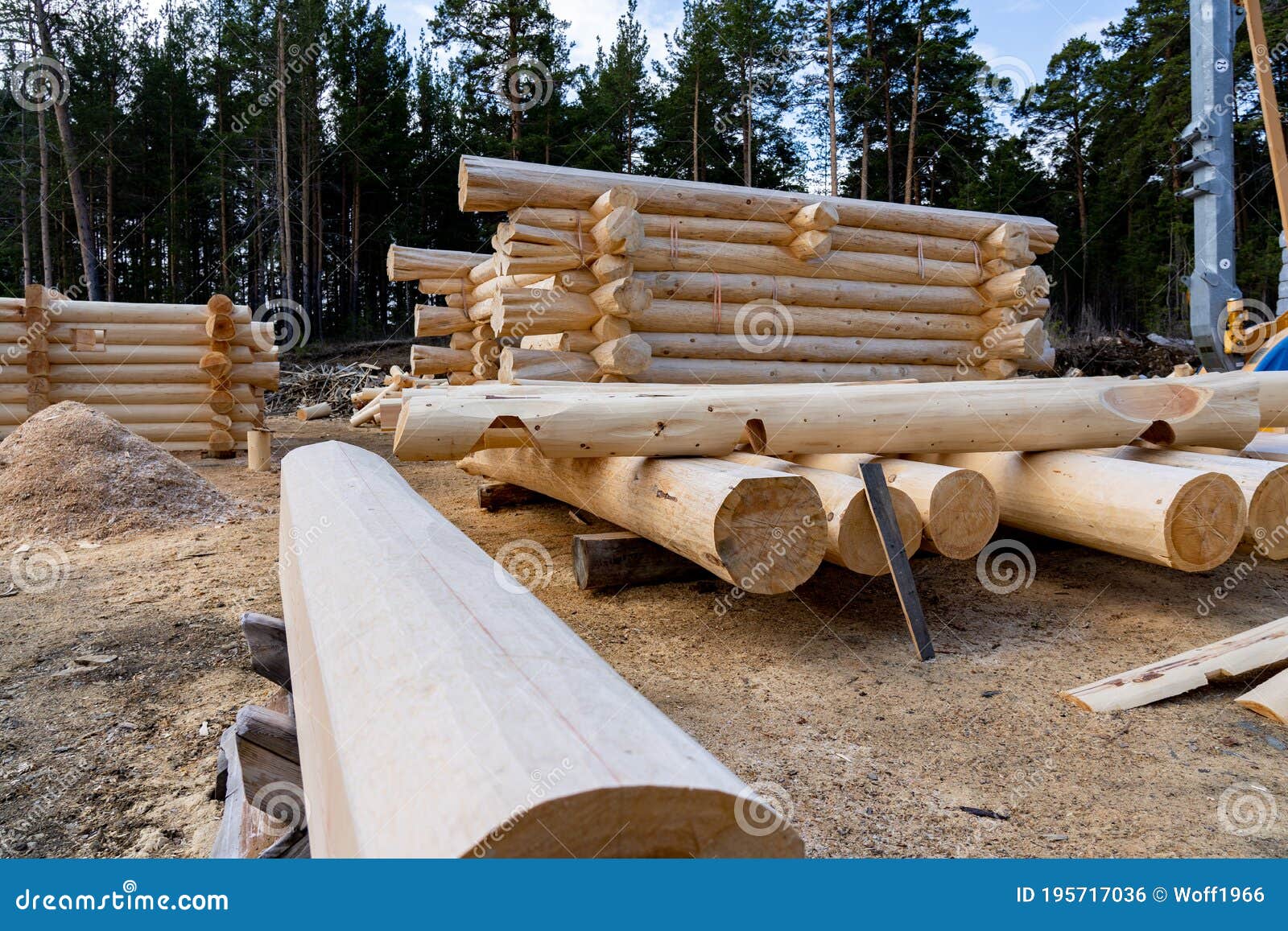 Build a House from Logs. Preparation of Logs for the Assembly of the ...