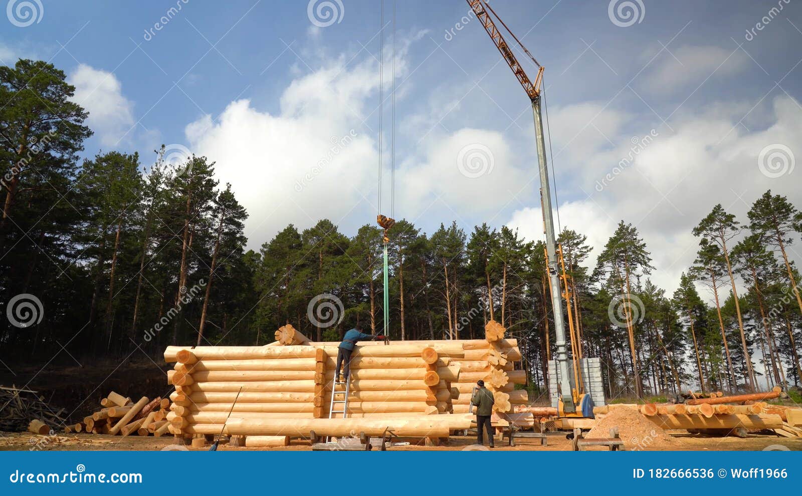 Build a House from Logs. Preparation of Logs for the Assembly of the ...