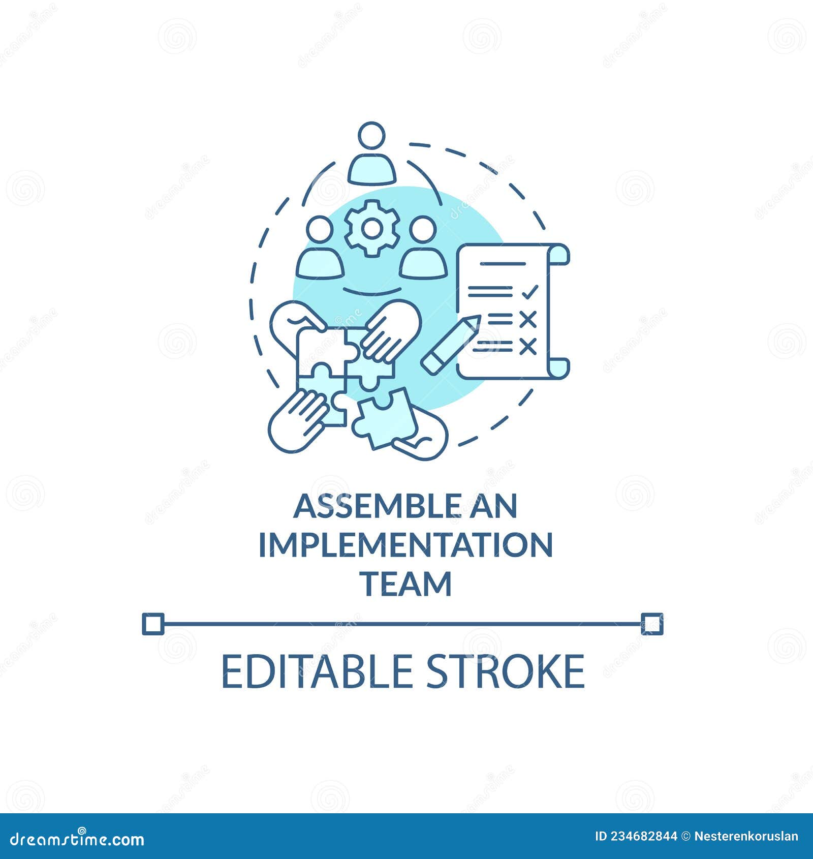 Assemble An Execution Team Concept Icon Vector Illustration ...