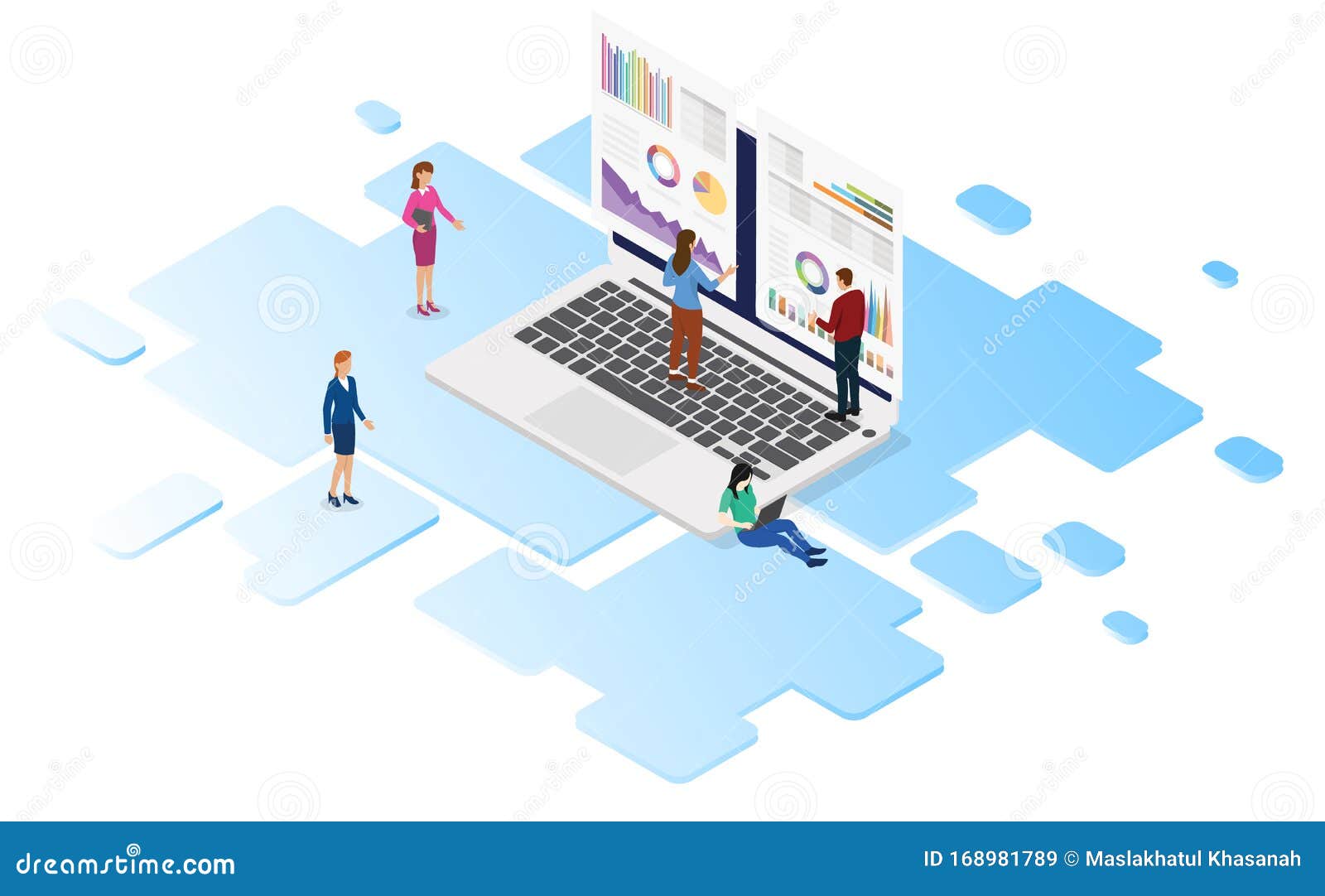 Dashboard UI And UX Kit With Data Visualization. Cartoon Vector ...