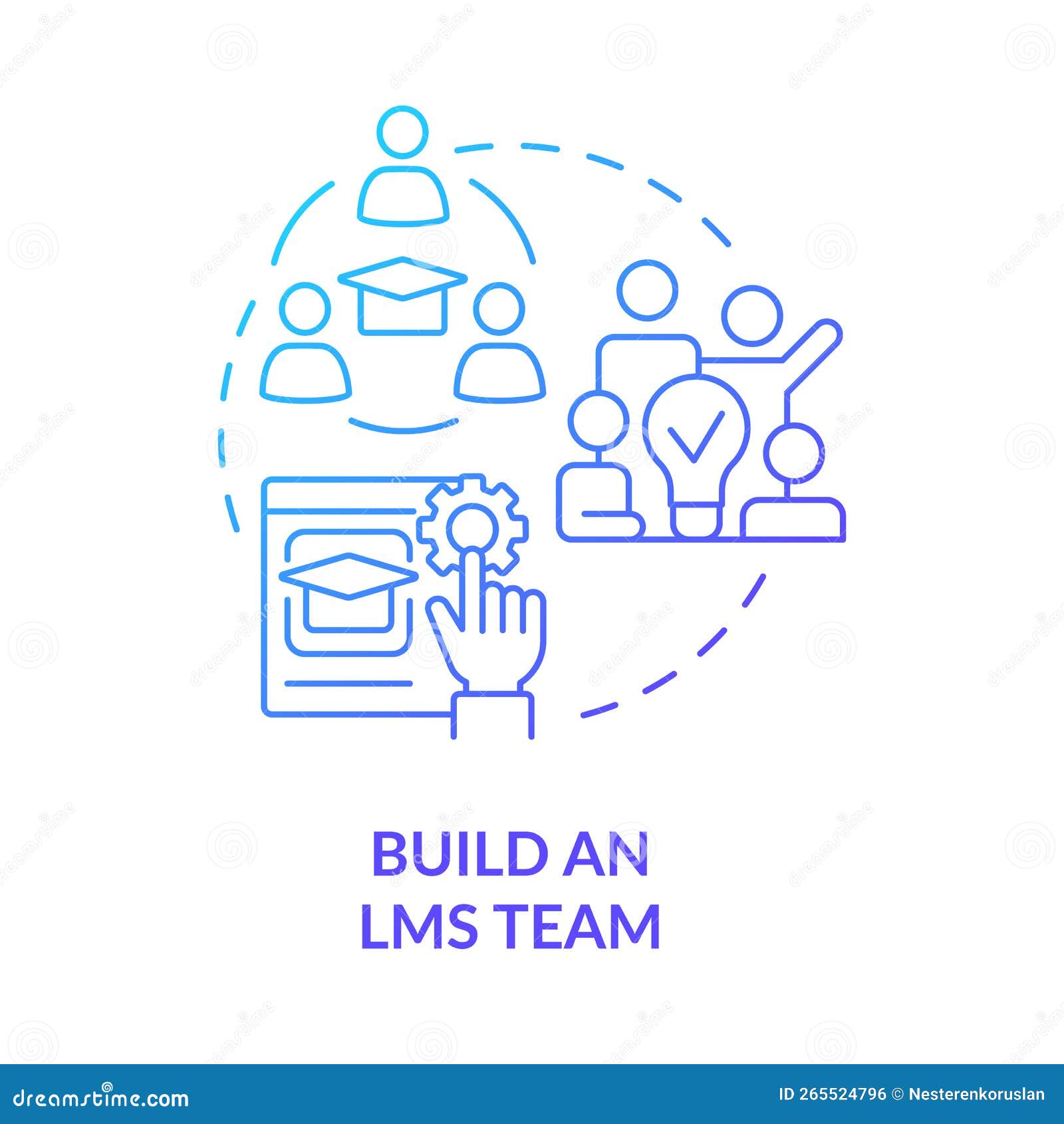 Team Elearning Typography Banner Illustration Cartoon Vector ...