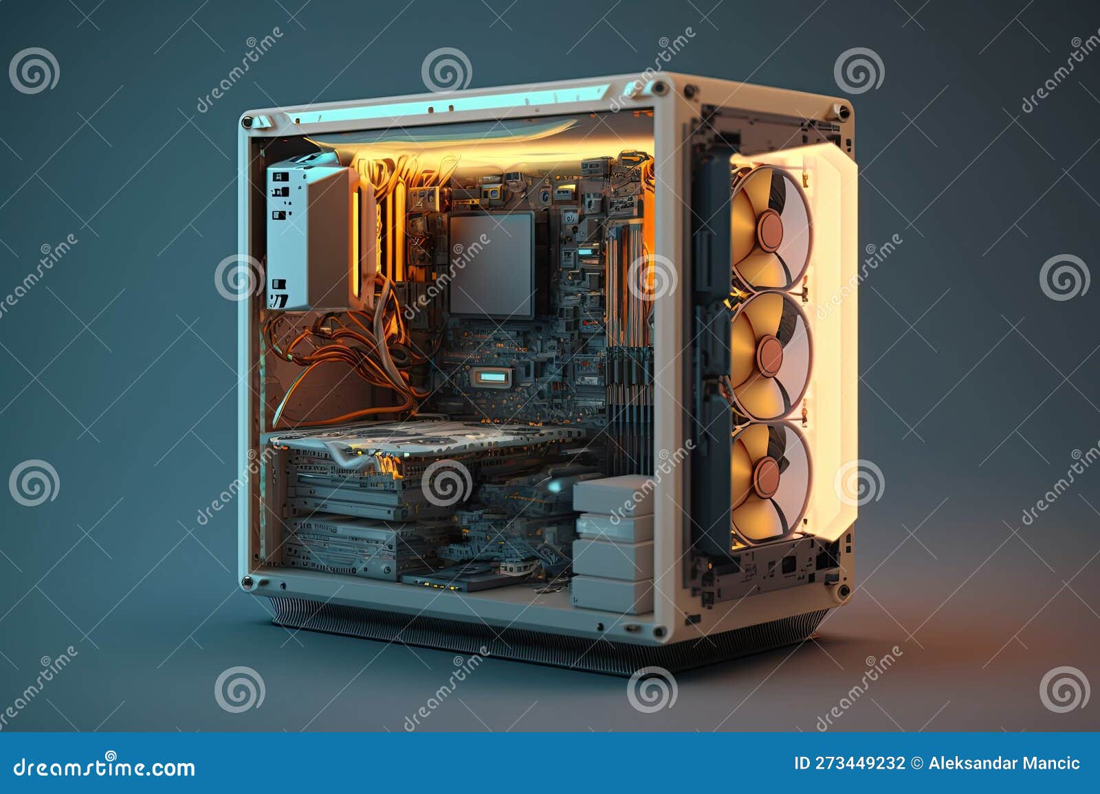 Modern computer build stock illustration. Illustration of light - 273449232