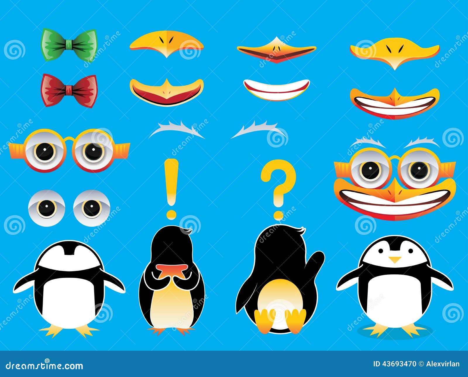 Build a Penguin stock illustration. Illustration of love - 43693470