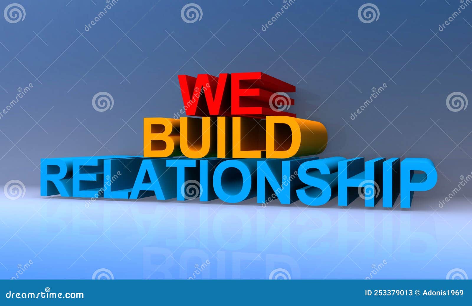 We Build Relationship on Blue Stock Illustration - Illustration of ...