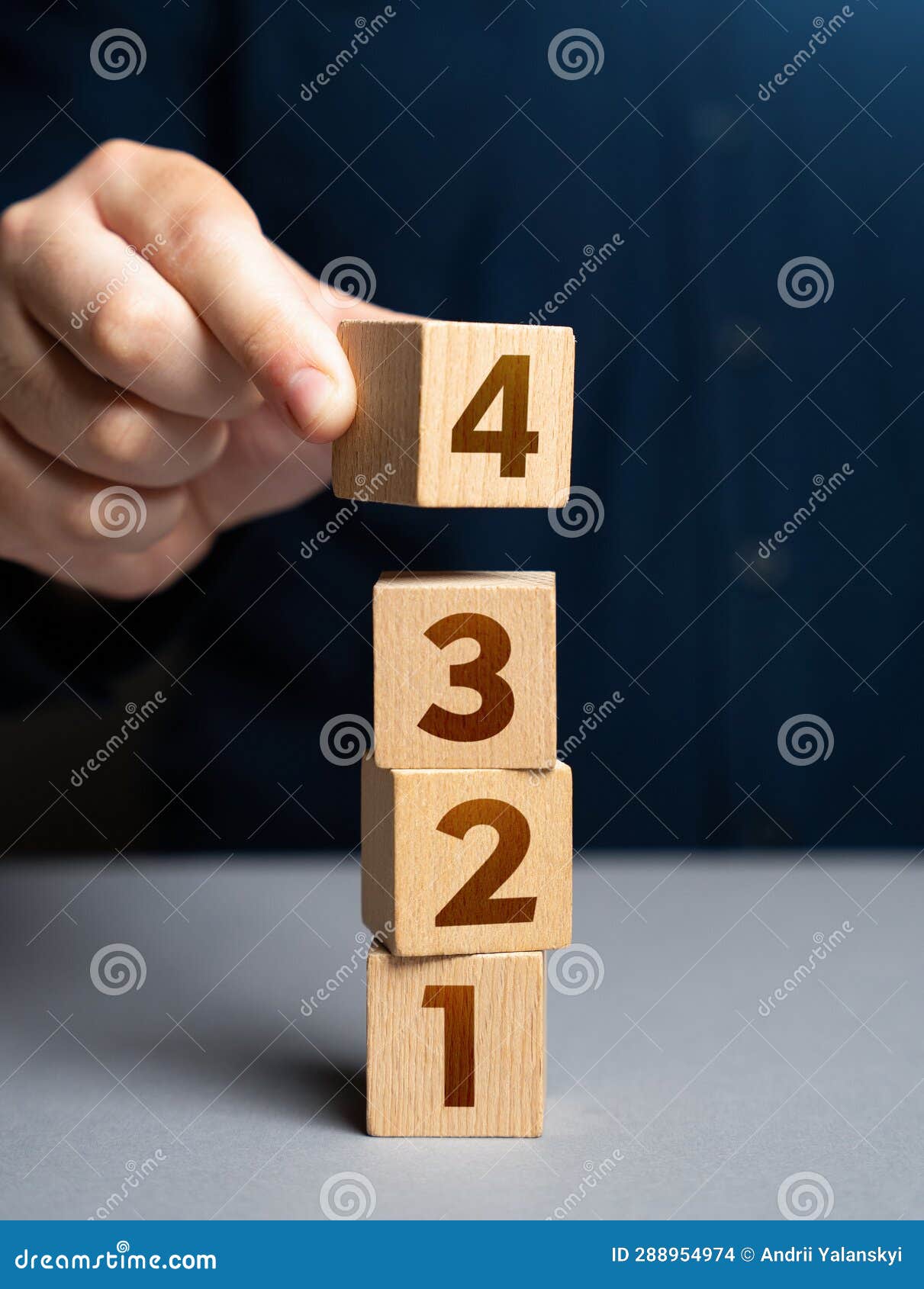 Build a Step by Step Strategy. Growth in 4 Stages Stock Photo - Image ...