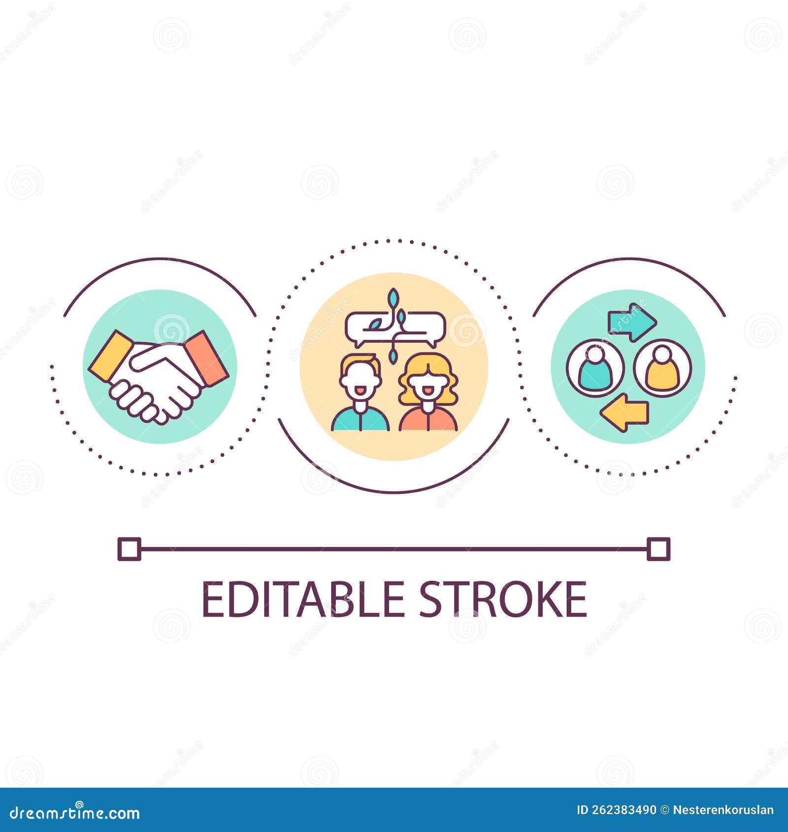 Build Strong Relationship Loop Concept Icon Stock Illustration ...