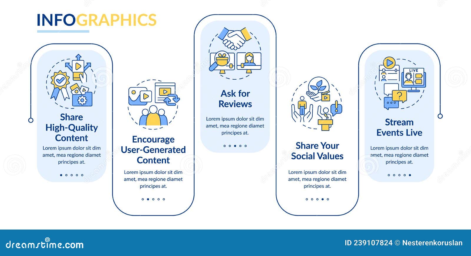 Build Trust on Social Media Rectangle Infographic Template Stock Vector ...