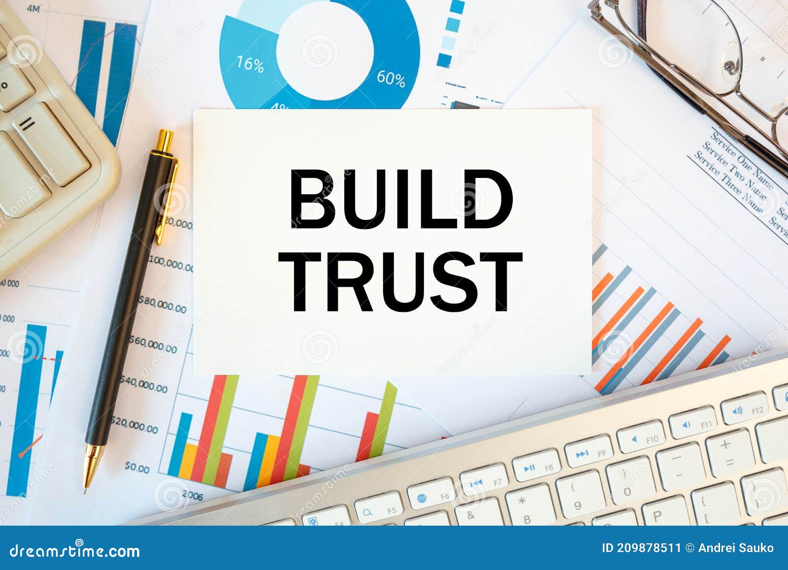 BUILD TRUST Is Written In A Document On The Office Desk, Diagram And ...