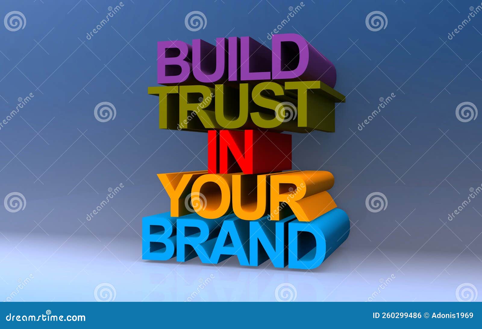 Build Trust in Your Brand on Blue Stock Illustration - Illustration of ...