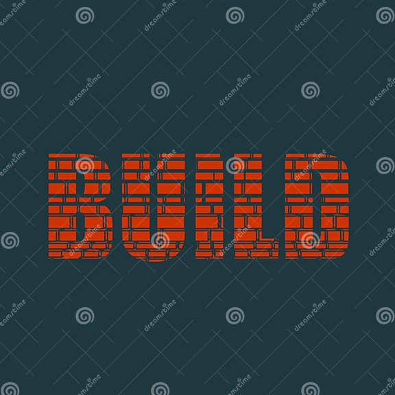 Build word typography stock vector. Illustration of background - 137367324