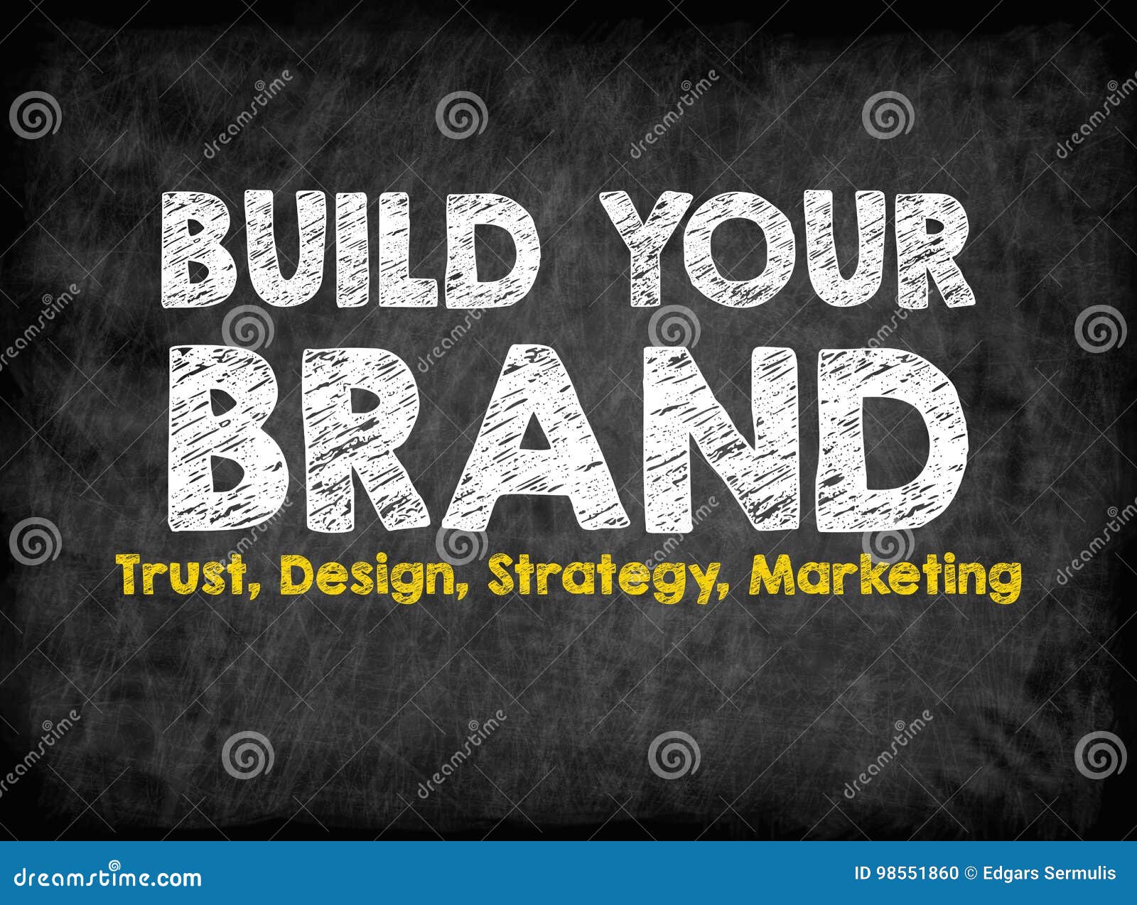 Build Your Brand Concept. Black Board with Texture, Background Stock ...