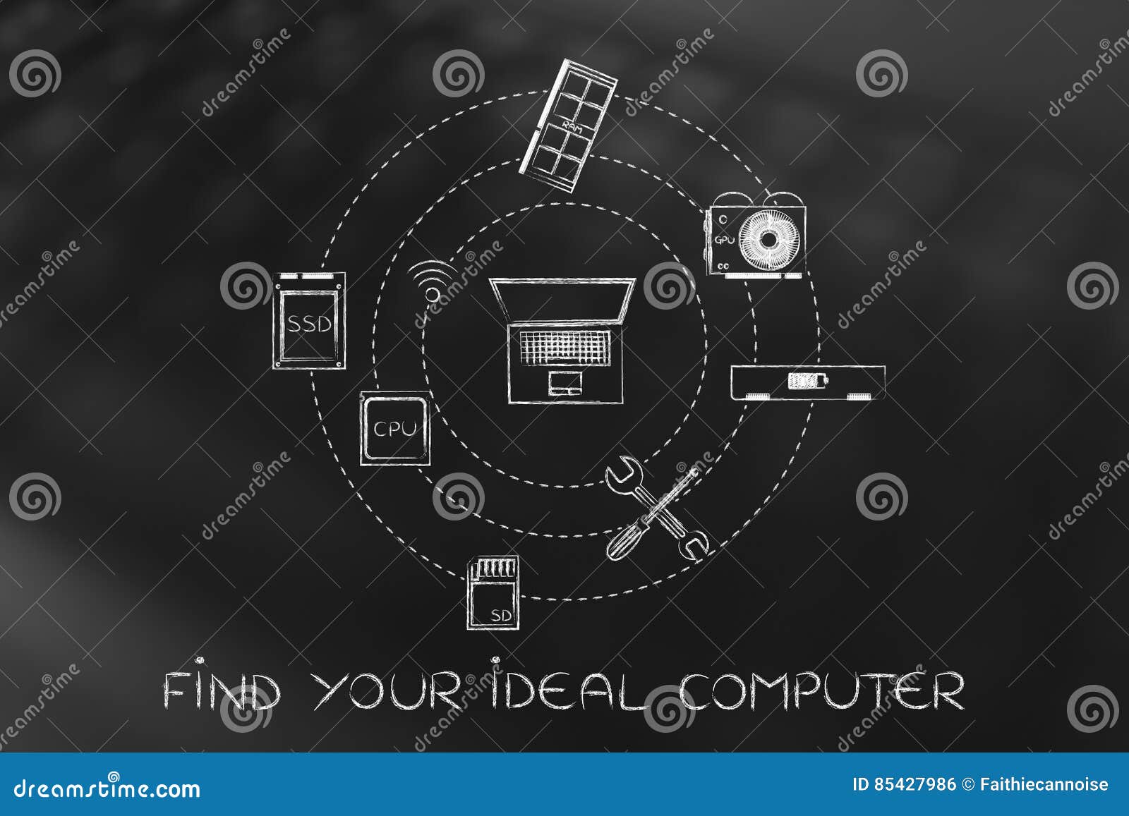Build Your Ideal Computer, Laptop & Components Stock Illustration ...