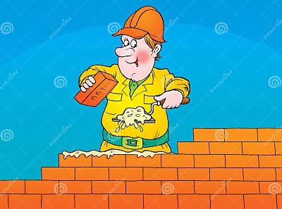Builder stock illustration. Illustration of amusing, animated - 3034674