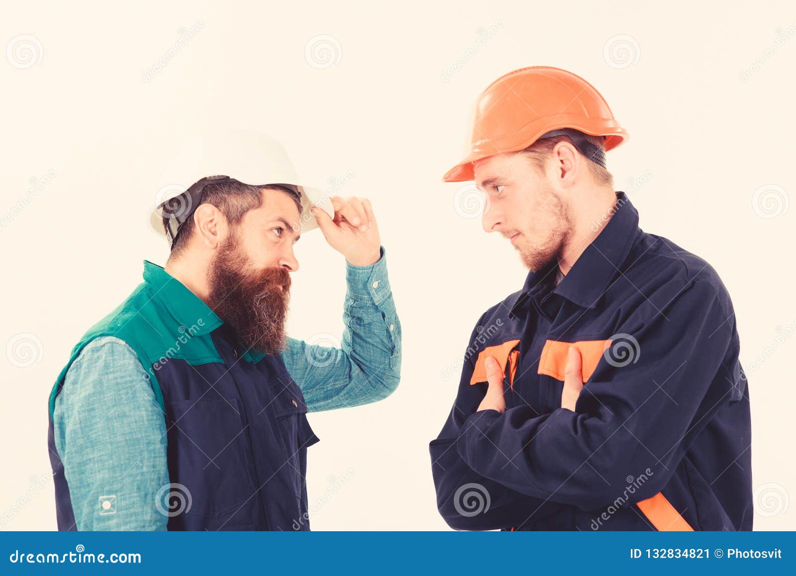 Concept Of Confrontation In Business. Close Up Photo Of Two Young ...