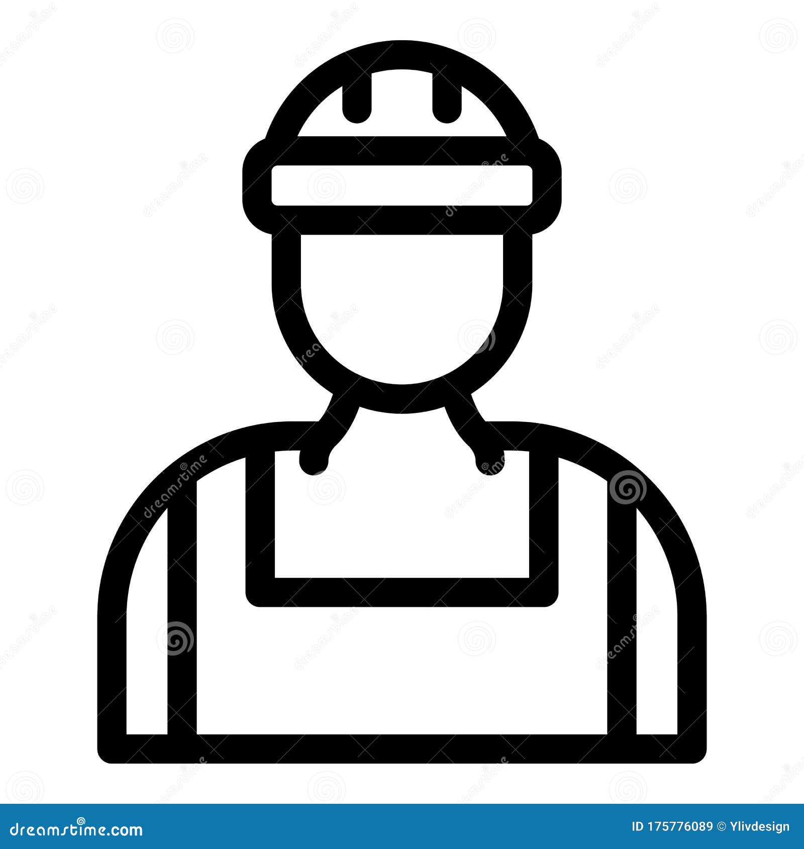 Builder Avatar Icon, Outline Style Stock Vector - Illustration of ...